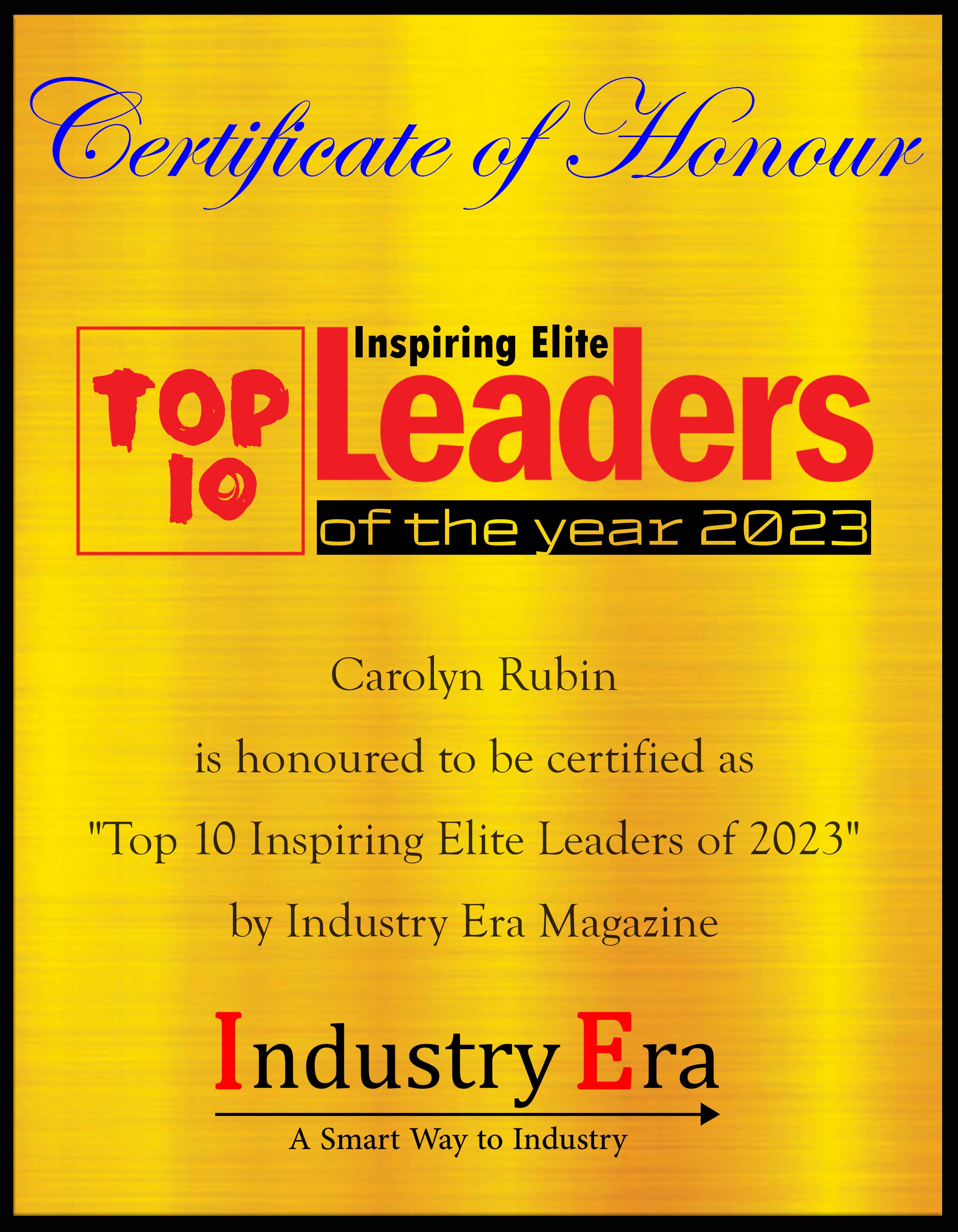 Carolyn Rubin, Owner of C.M.R. Consulting, Top 10 Inspiring Elite ...