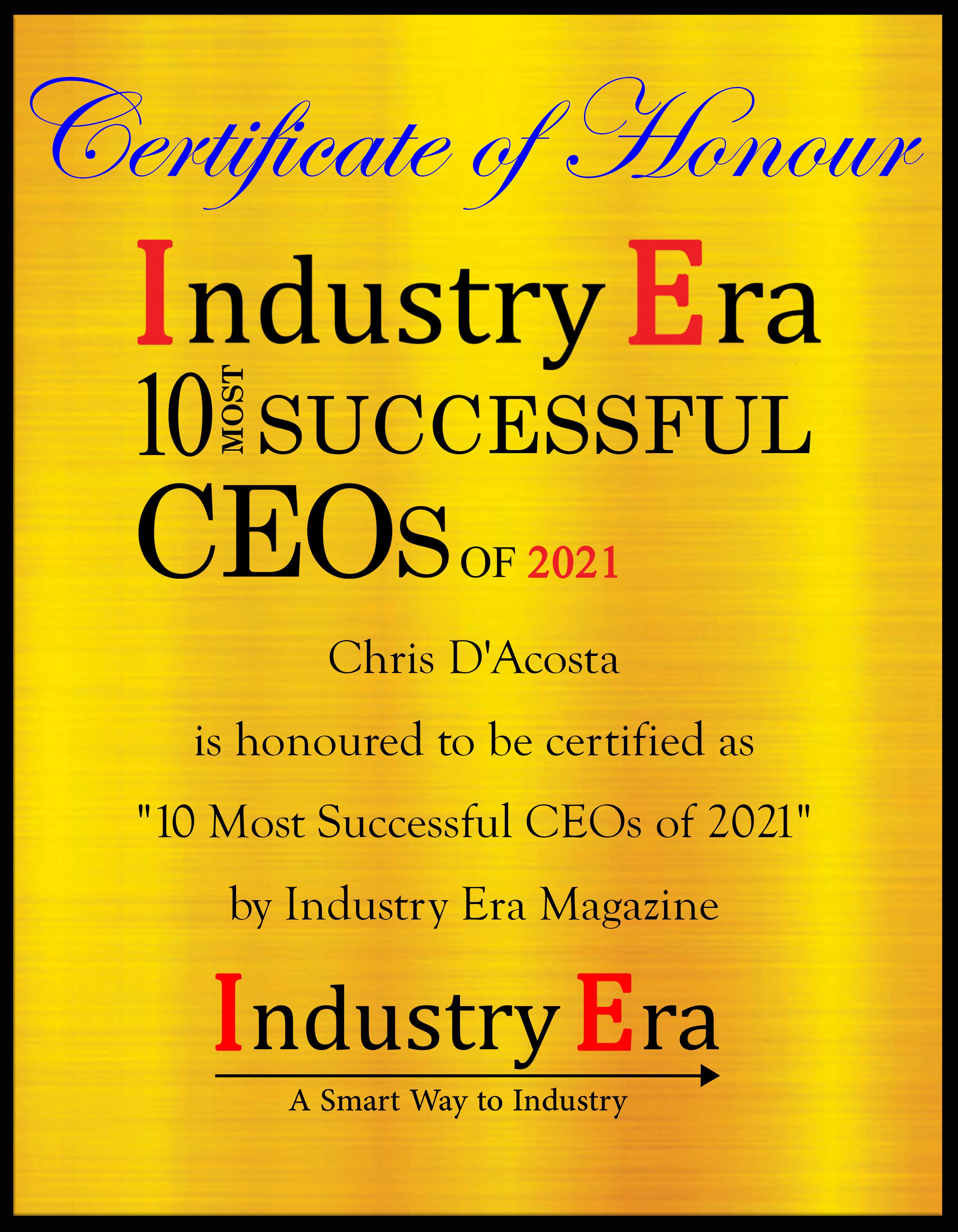 Chris D'Acosta, Chief Executive Officer of Swift Fuels, LLC, Best ...