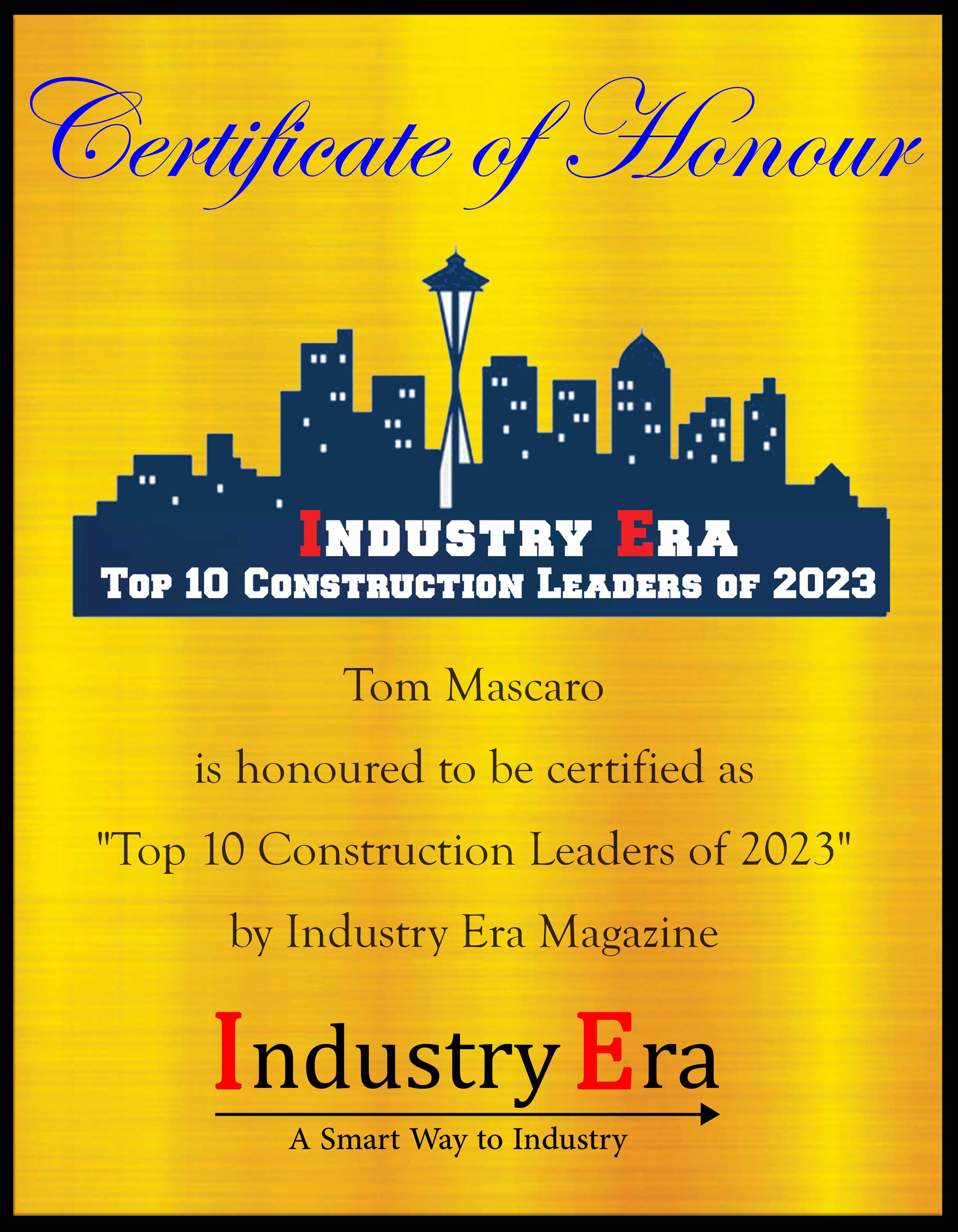 Tom Mascaro, President of SystemOne, LLC, Top 10 Construction Leaders ...