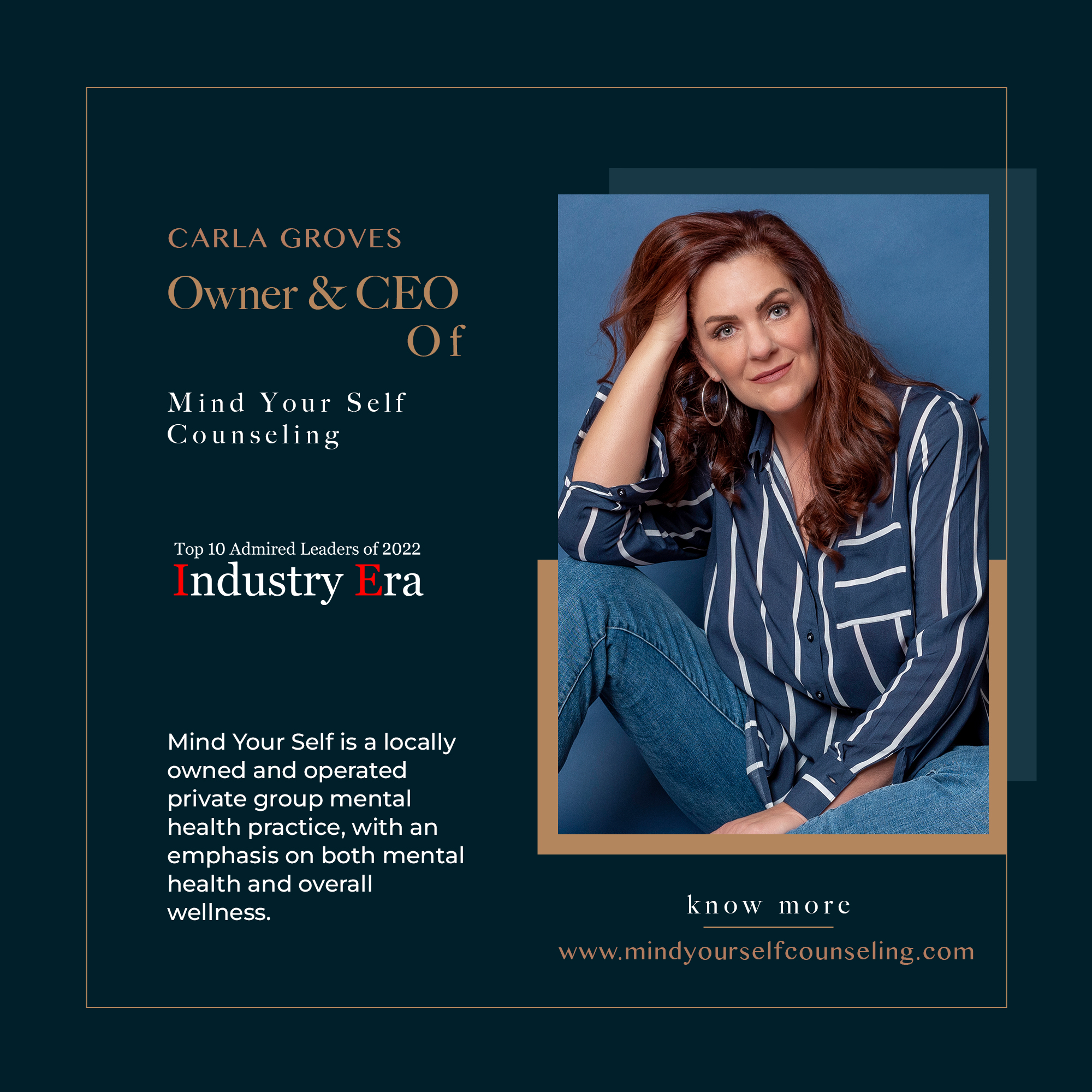 Dr. Carla Groves, CEO and Owner of Mind Your Self Counseling, Top 10 ...